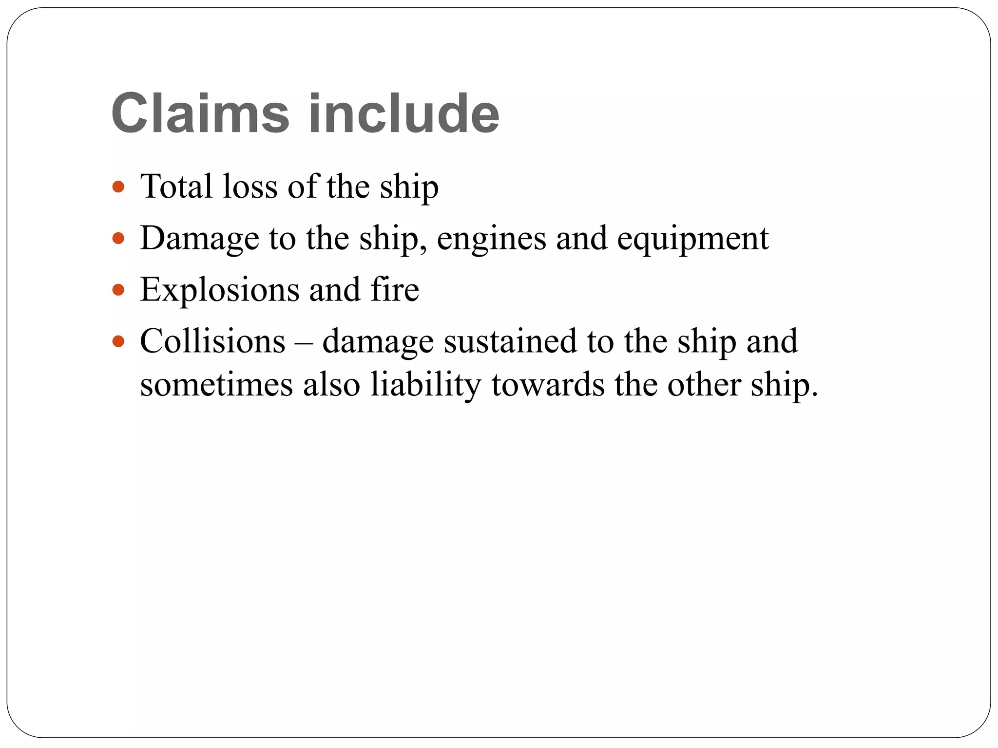 Types of marine insurance policy | PPSX