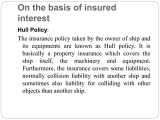 Types of marine insurance policy | PPSX