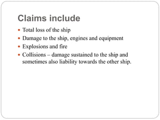Types of marine insurance policy | PPSX