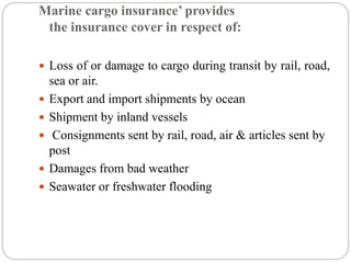 Types of marine insurance policy | PPSX