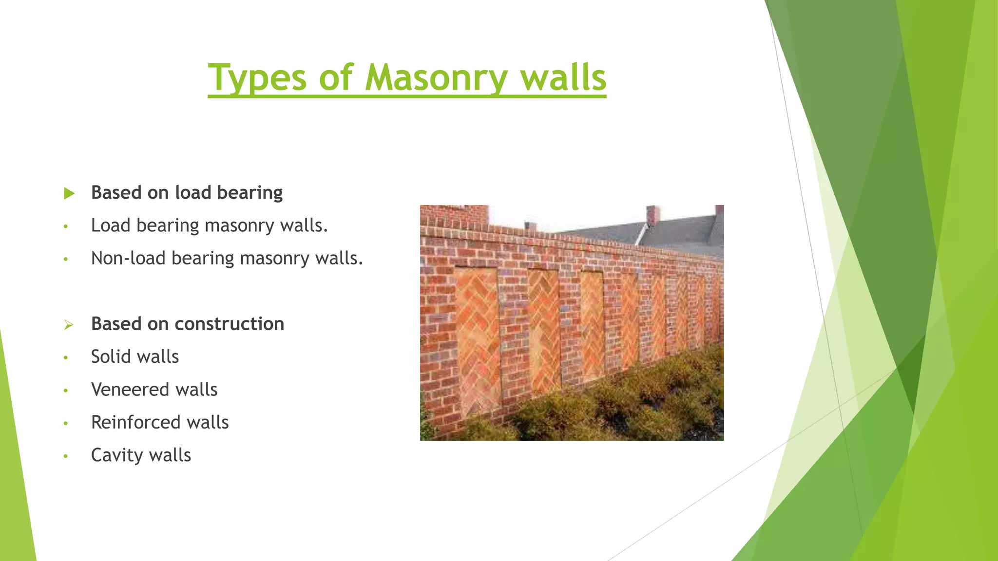 Types of masonry walls | PPTX