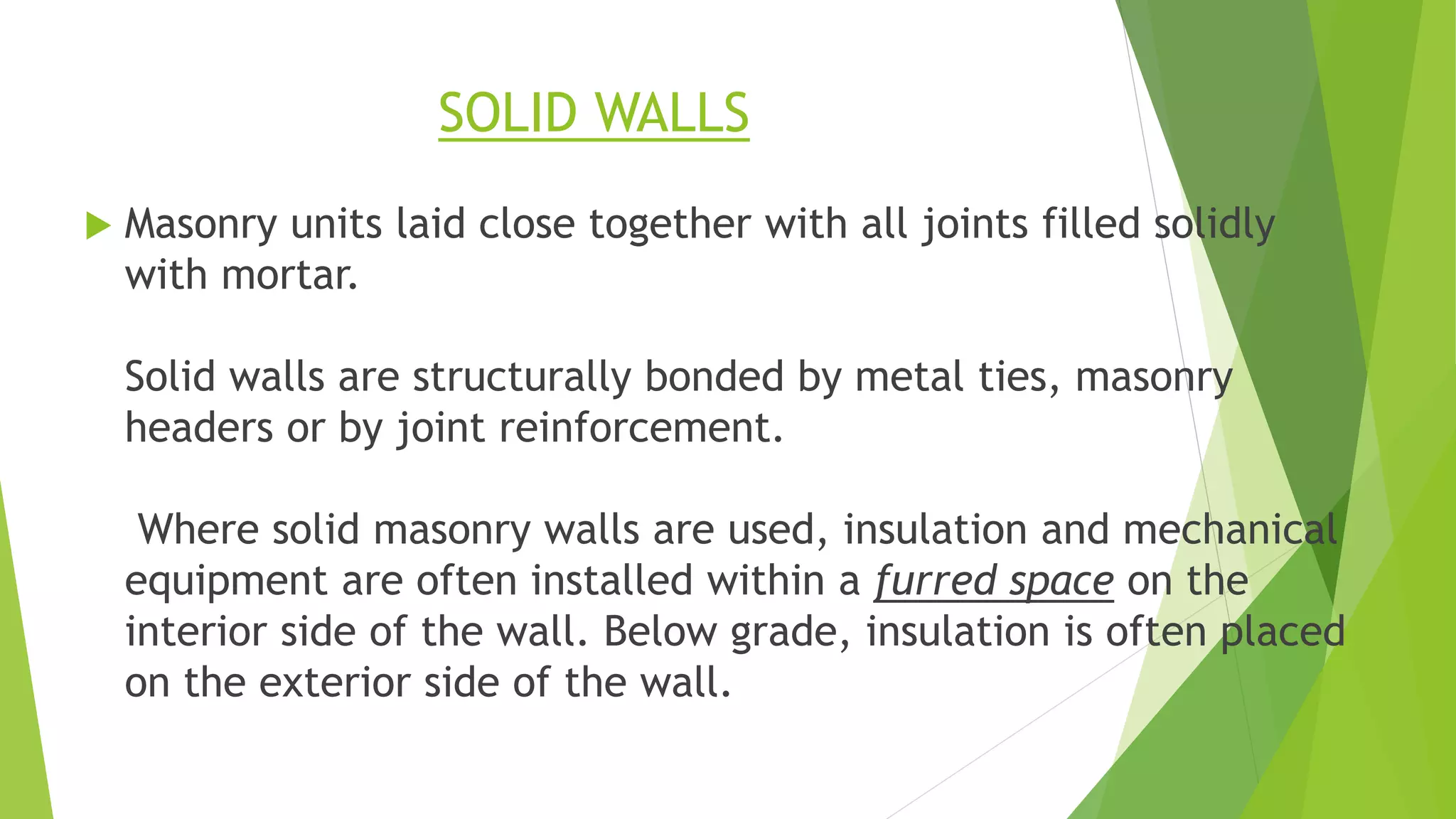 Types of masonry walls | PPTX