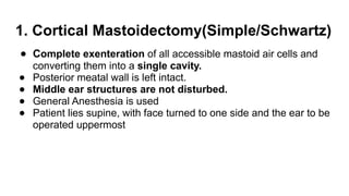 Types of Mastoidectomies ear, nose and throat.pptx