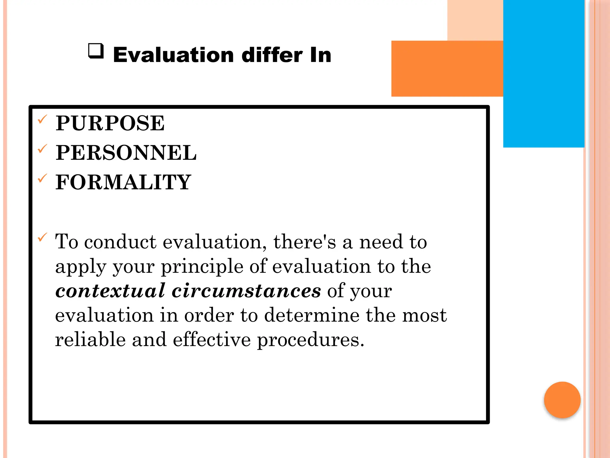 Types of evaluation in English college ........... | PPT