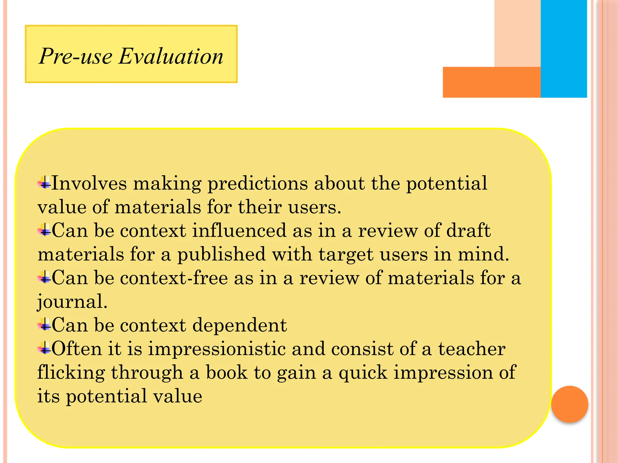 Types of evaluation in English college ........... | PPT