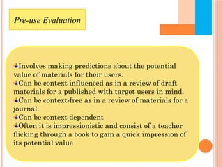 Types of evaluation in English college ........... | PPT