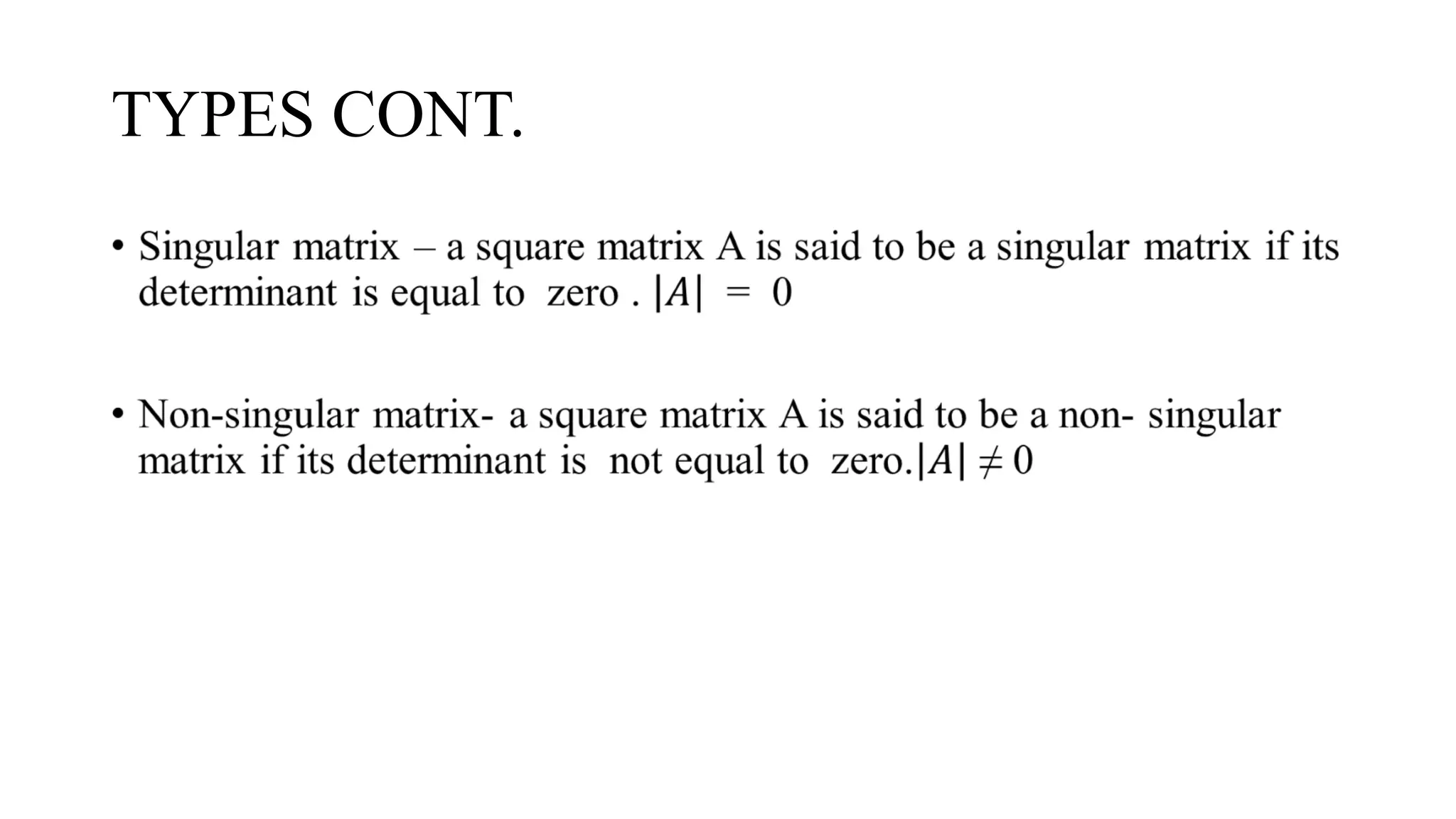 Types of Matrices | PPTX