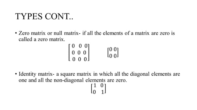 Types of Matrices | PPTX