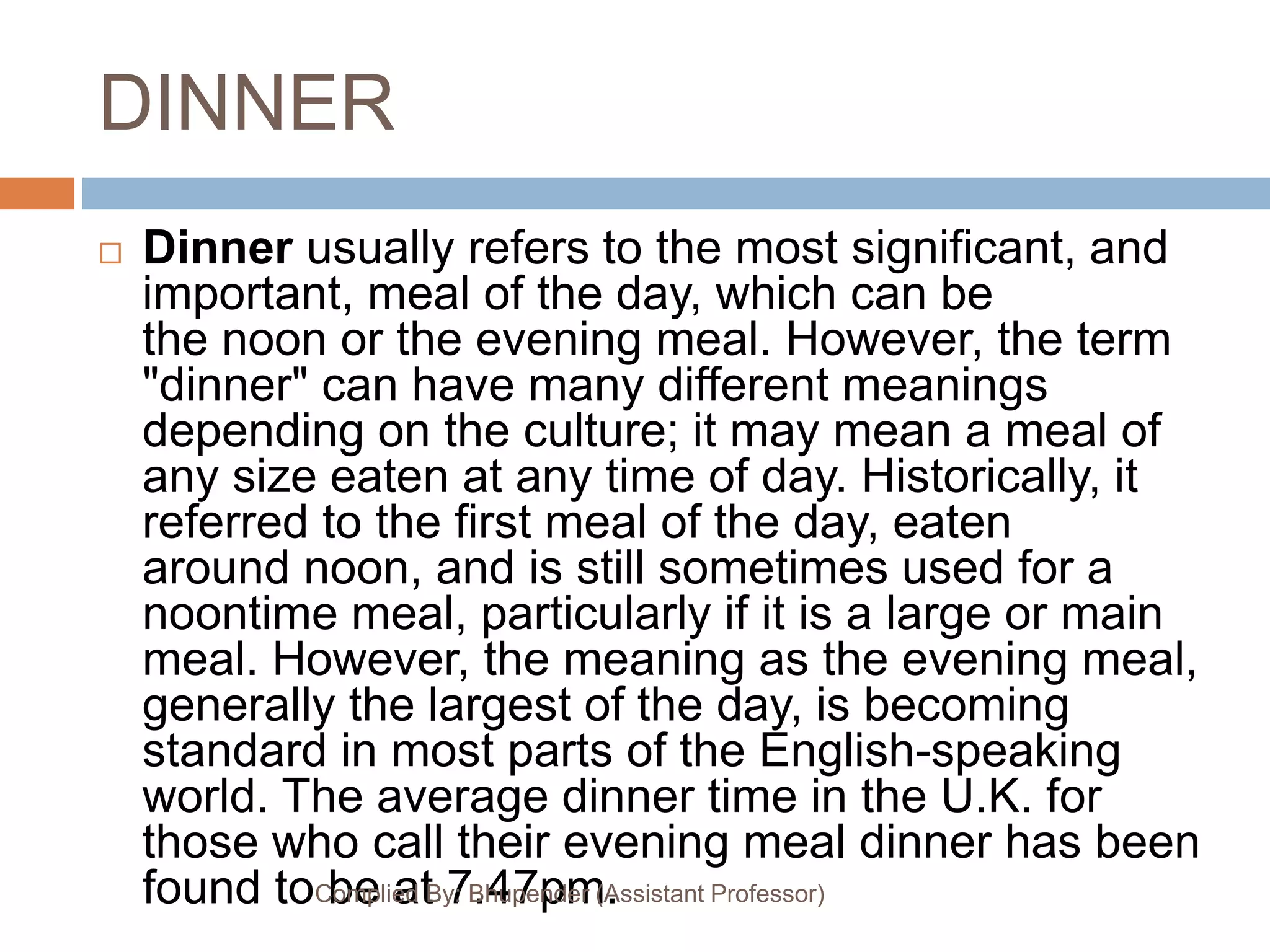 Types of meals | PPTX