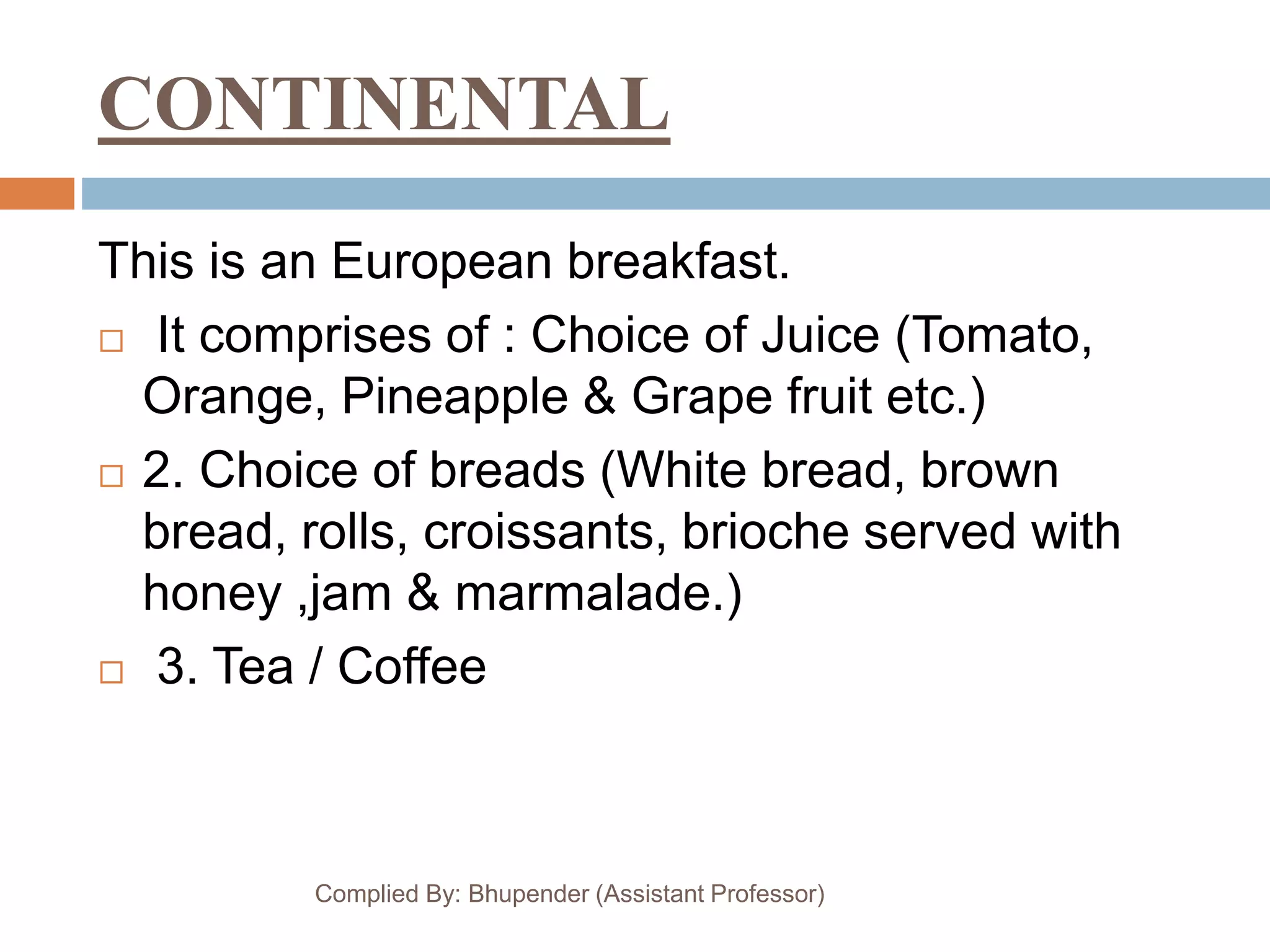 Types of meals | PPTX