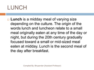 Types of meals | PPTX