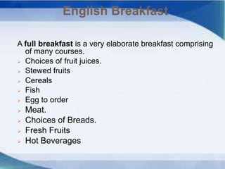 Types of meals ppt | PPTX