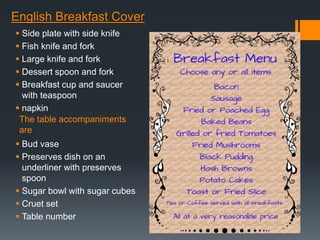 Types of meals and cover slide | PPSX