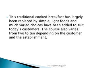 Types of meals ppt | PPTX
