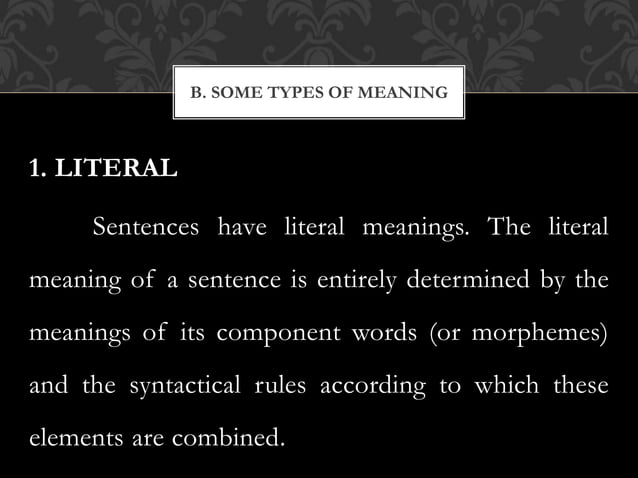 Types of meaning | PPT