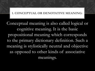 Types of meaning | PPTX