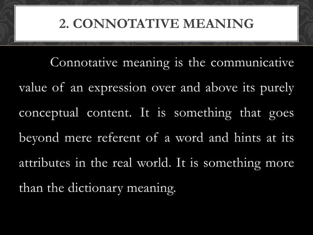 Types of meaning | PPT