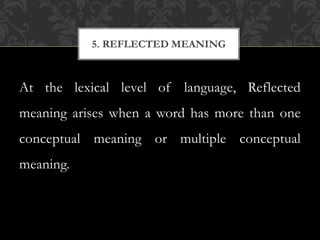 Types of meaning | PPTX