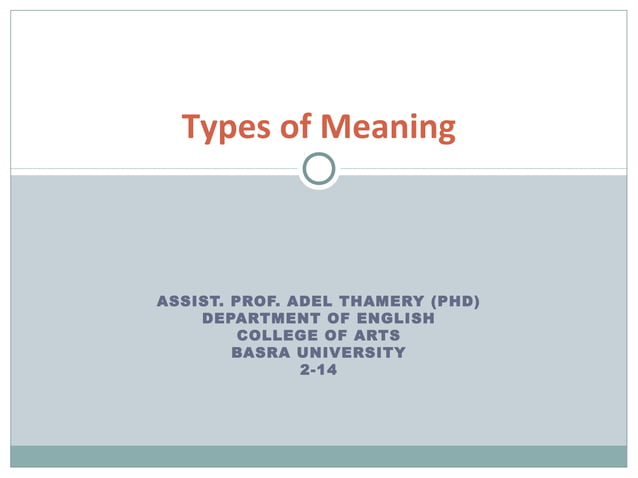 Types of meaning | PPT