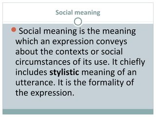 Types of meaning | PPT