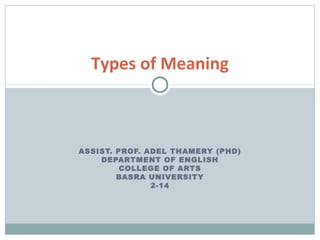 Types of meaning | PPT