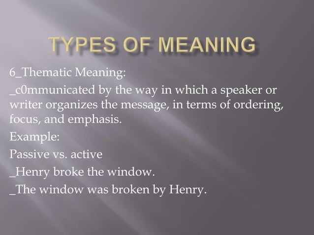 Types of meaning | PPTX