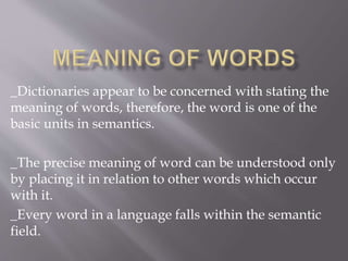 Types of meaning | PPTX