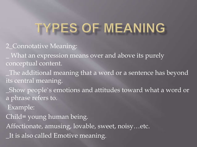 Types of meaning | PPTX