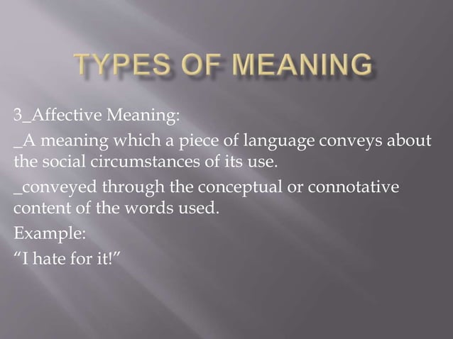 Types of meaning | PPTX