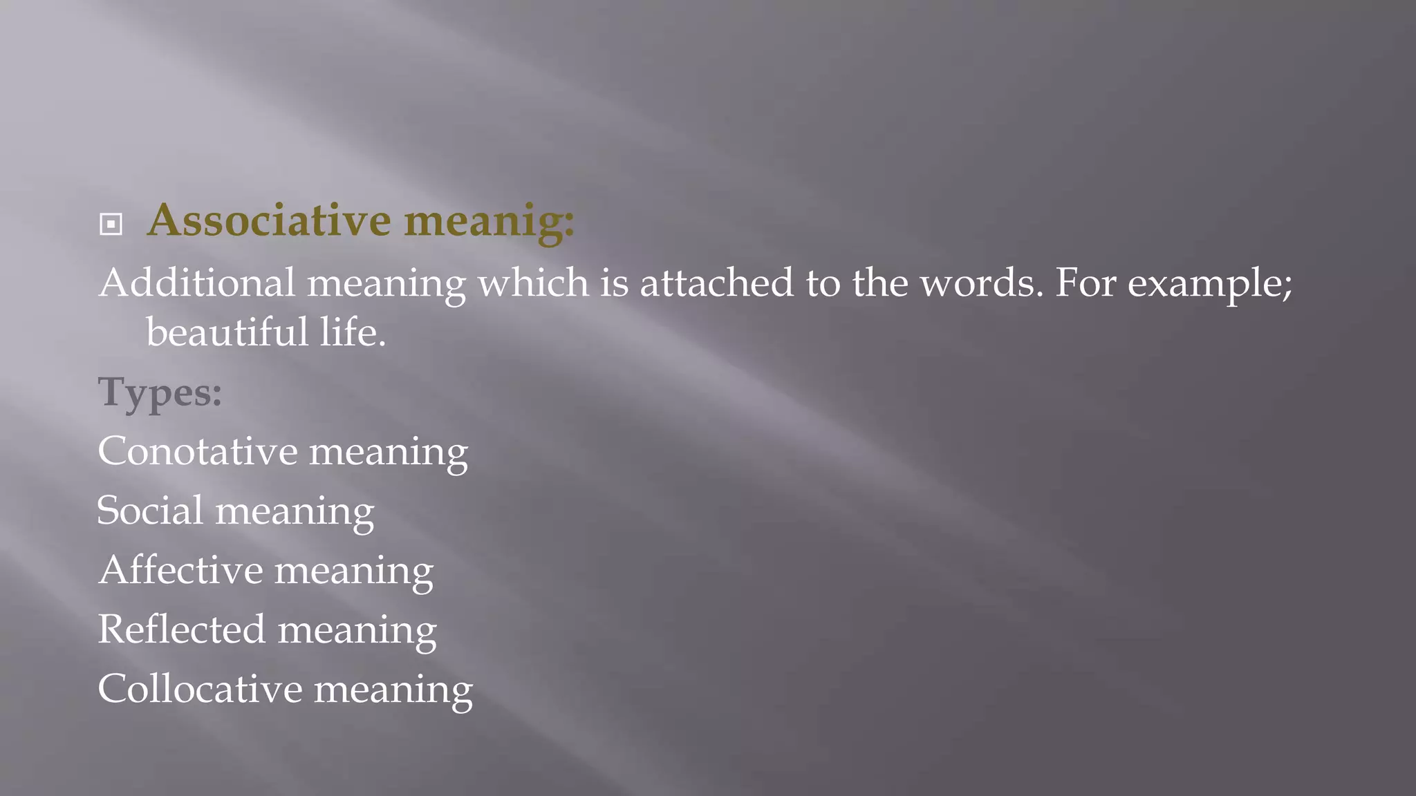 Types of meaning | PPTX