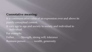 Types of meaning | PPTX