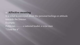 Types of meaning | PPTX