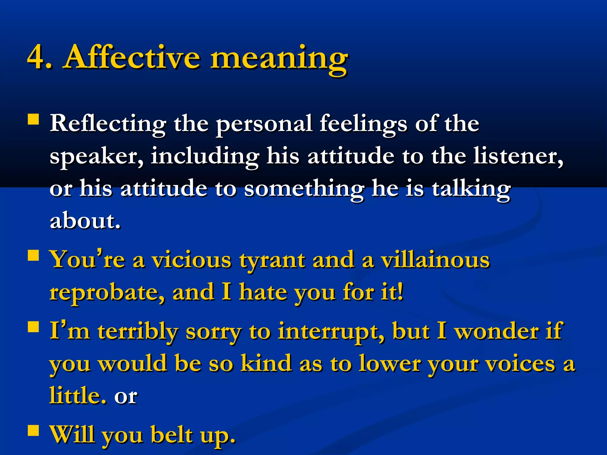 Semantics. Types of meaning. | PPT