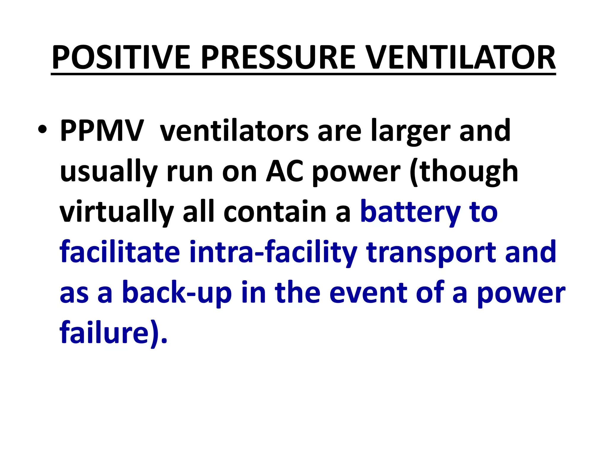 TYPES OF MECHANICAL VENTILATORS | PPTX