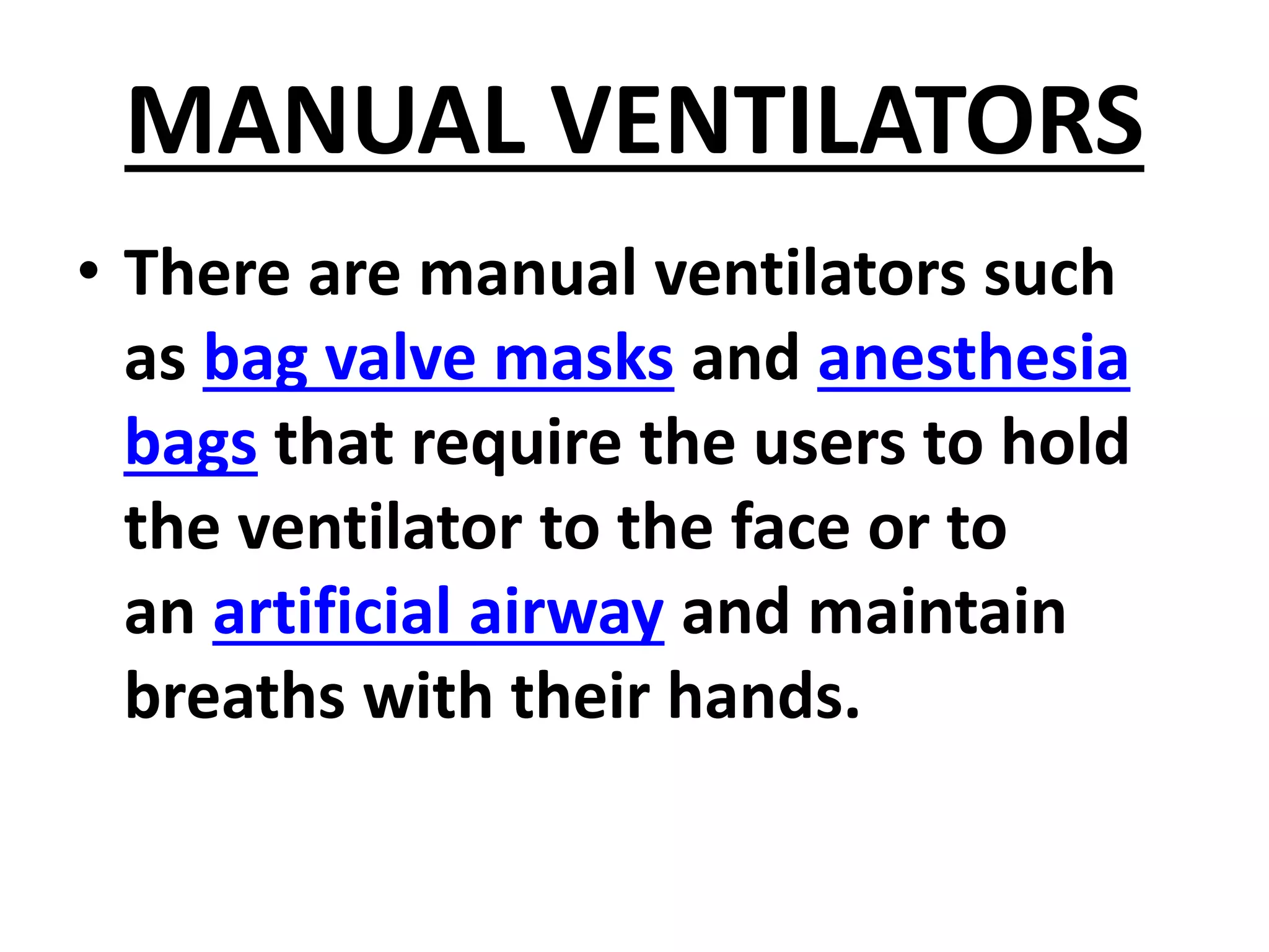 TYPES OF MECHANICAL VENTILATORS | PPTX