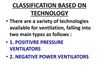 TYPES OF MECHANICAL VENTILATORS | PPTX | Lung and Respiratory Health ...
