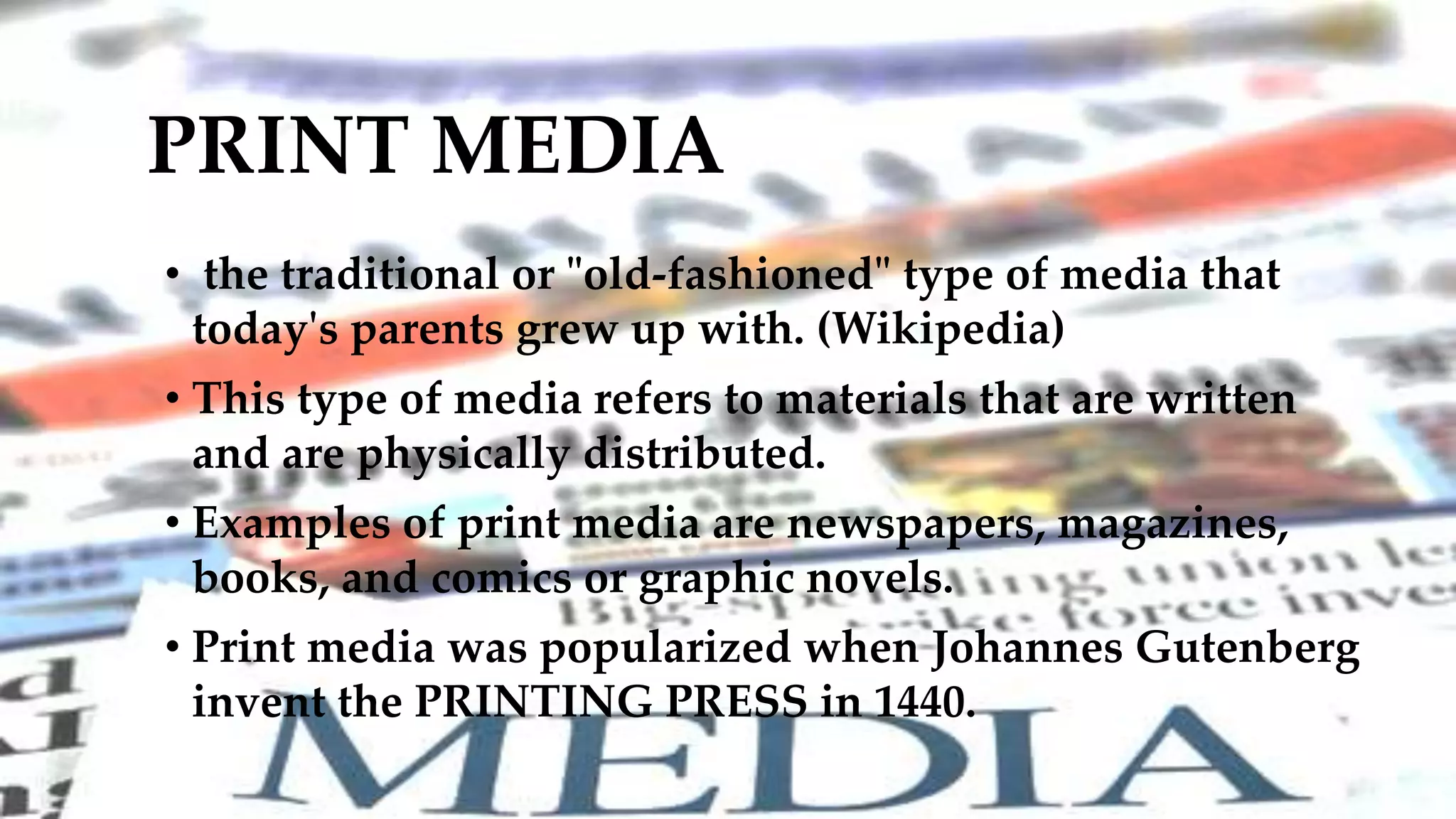 Types of media | PPTX