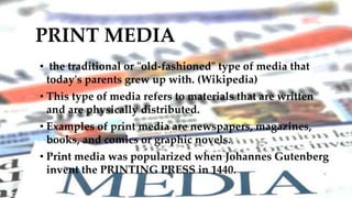 Types of media | PPTX