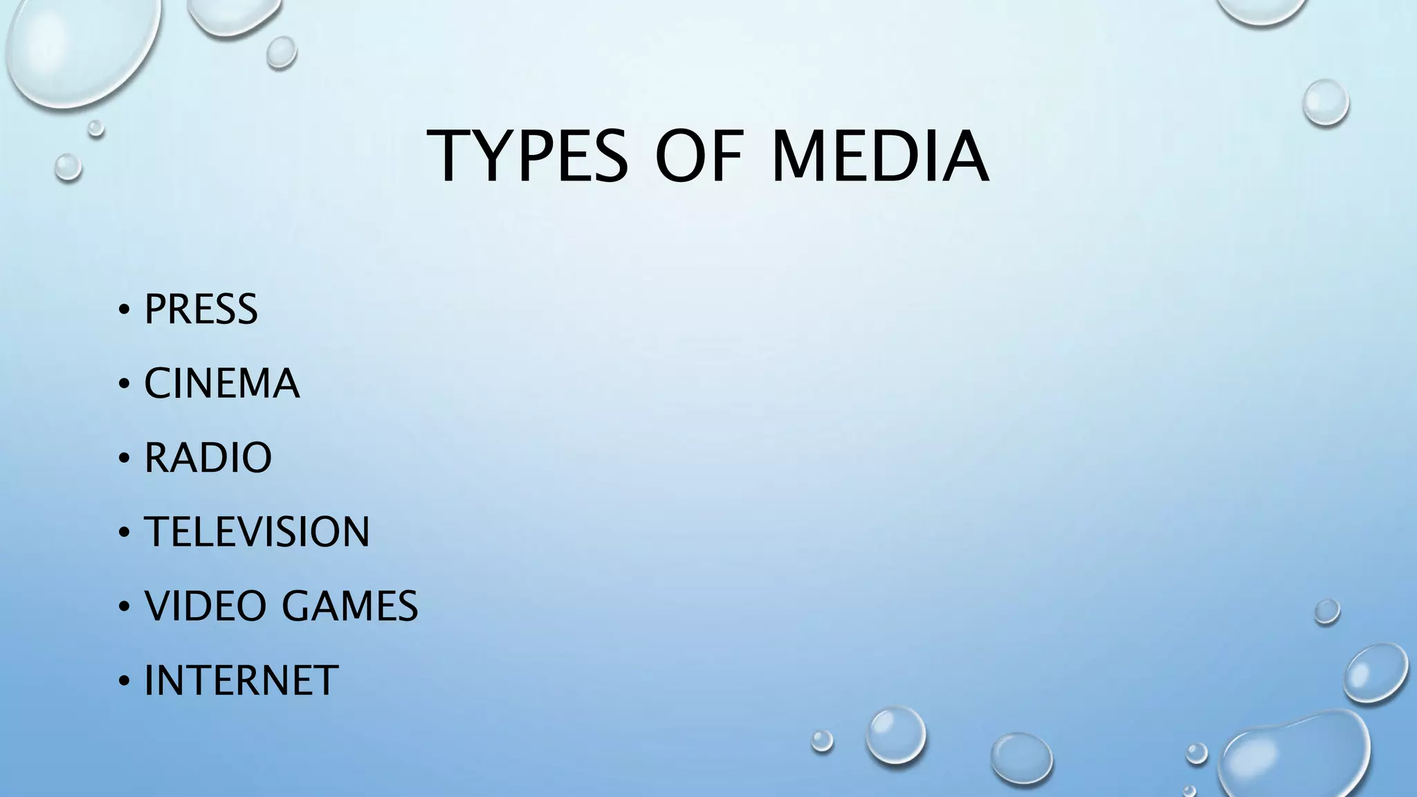 Types of media | PPTX | Home Entertainment Systems | Consumer Electronics