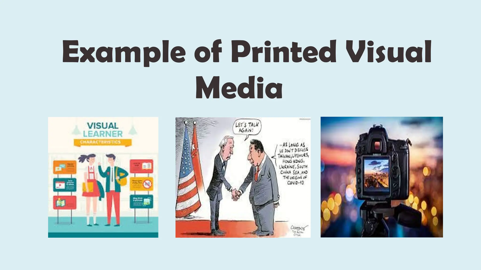 types of media. Media and Information Literacy.pptx | Cameras and ...