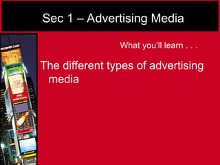 types of media in advertising management | PPT