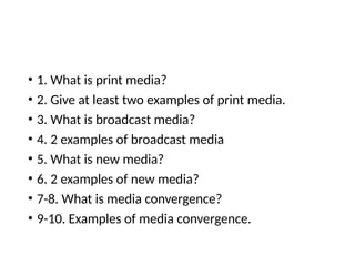 TYPES OF MEDIA TYPES OF MEDIA TYPES OF MEDIA | PPTX