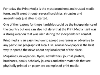 TYPES OF MEDIA TYPES OF MEDIA TYPES OF MEDIA | PPTX