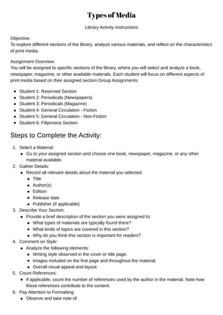 Types of Print Media (Media and Information Literacy) | PDF