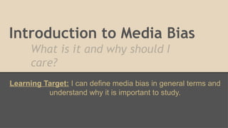 Types of Media Bias.pptx for students studying media | PPTX