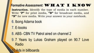 TYPES OF MEDIA (Part 1).pptx(media and information literacy | PPTX