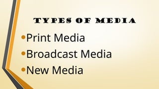 TYPES OF MEDIA (Part 1).pptx(media and information literacy | PPTX