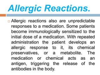 Types of medication action | PPTX