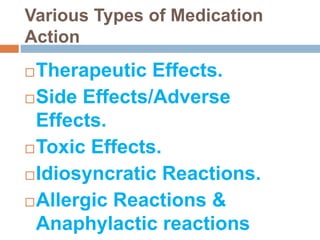 Types of medication action | PPTX