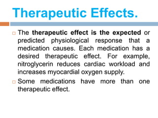 Types of medication action | PPTX
